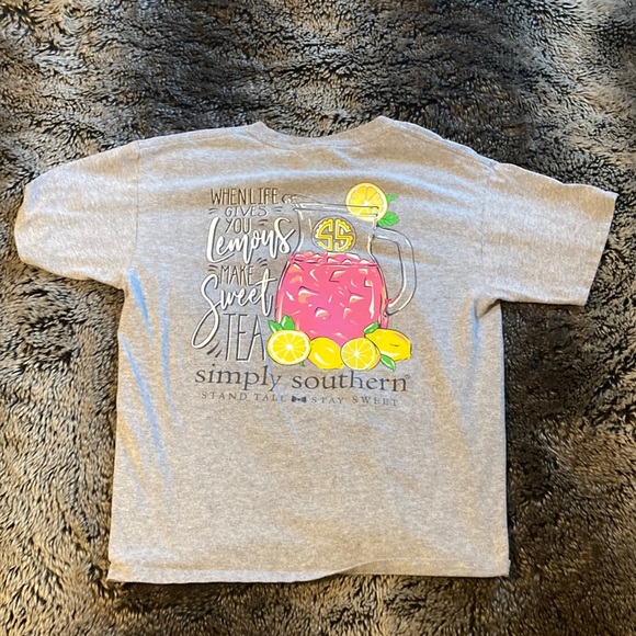 Simply Southern | Shirts & Tops | Pink Lemonade Simply Southern Grey ...
